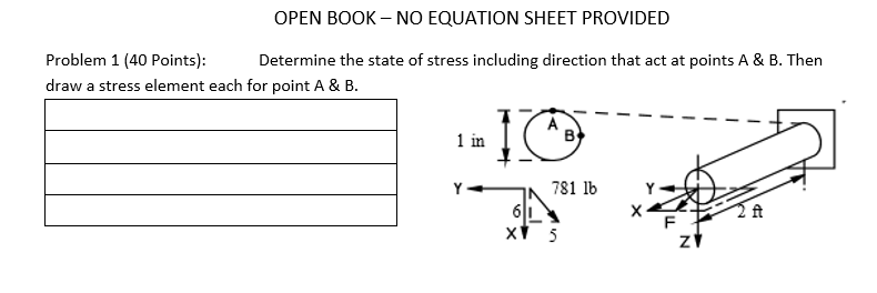 Solved OPEN BOOK - NO EQUATION SHEET PROVIDED Problem 1 (40 | Chegg.com