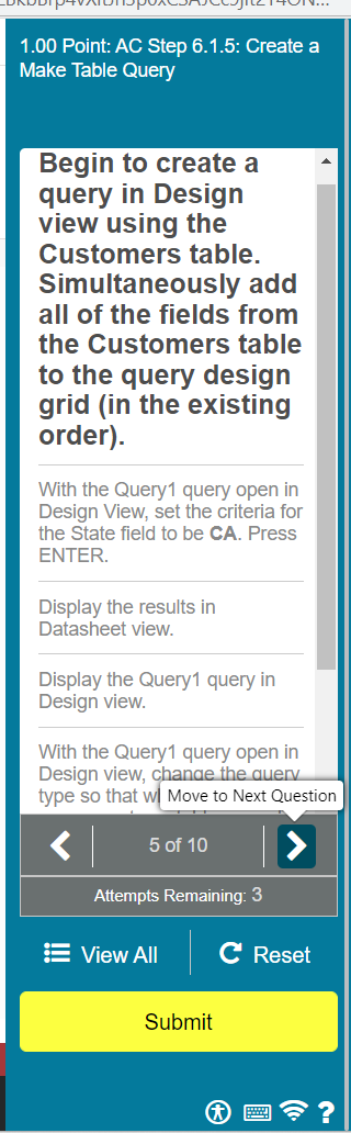 1.00 Point: AC Step 6.2.1: Use the Crosstab Query | Chegg.com