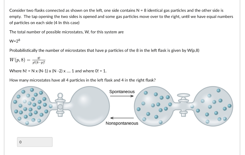 Solved Consider two flasks connected as shown on the left, | Chegg.com