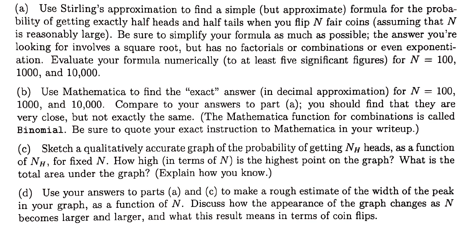 Solved (a) Use Stirling's approximation to find a simple | Chegg.com