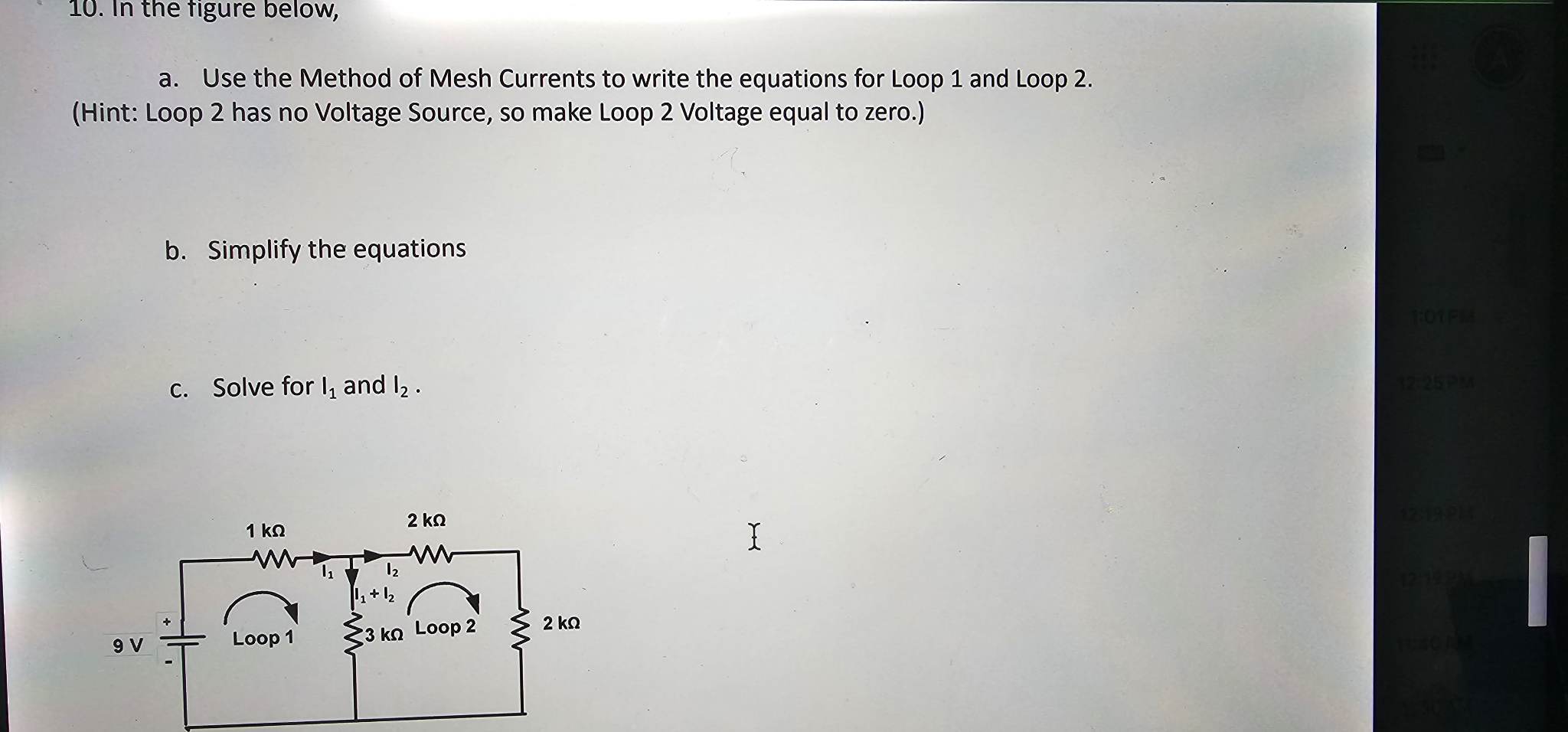 Solved a. Use the Method of Mesh Currents to write the | Chegg.com
