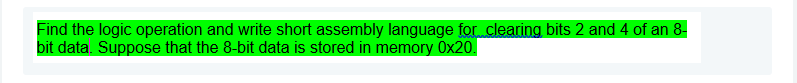 Solved Find the logic operation and write short assembly | Chegg.com
