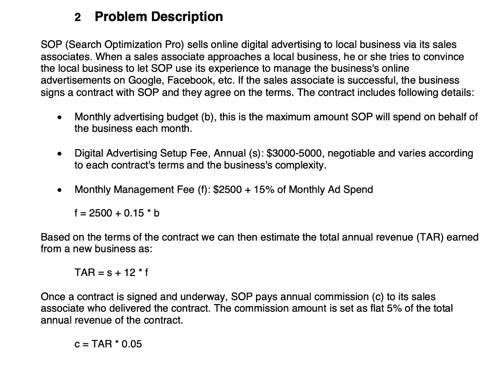 Solved 2 Problem Description SOP (Search Optimization Pro) | Chegg.com