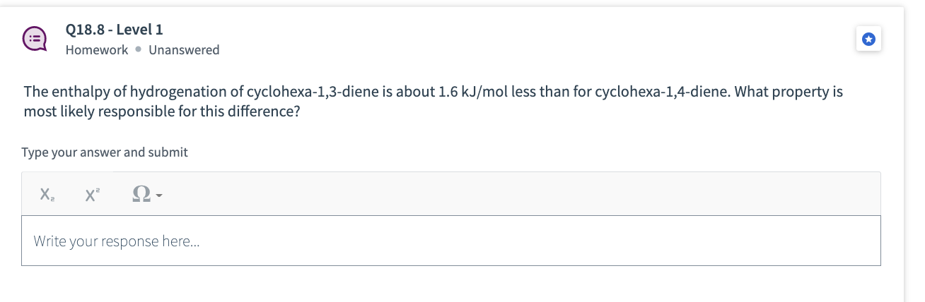 Solved ∵ Q18.8 - Level 1 Homework • Unanswered The enthalpy | Chegg.com