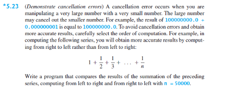 Solved *5.23 (Demonstrate cancellation errors) A | Chegg.com