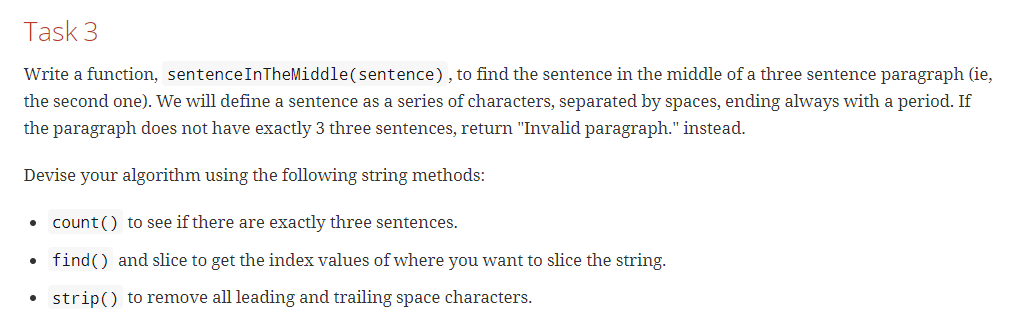 Solved Task 3 Write a function, | Chegg.com