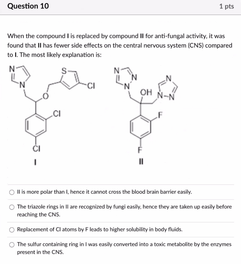 Solved Question 10When the compound I is replaced by | Chegg.com