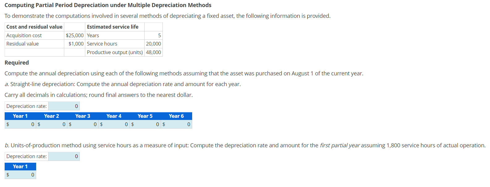 Solved Computing Partial Period Depreciation under Multiple | Chegg.com