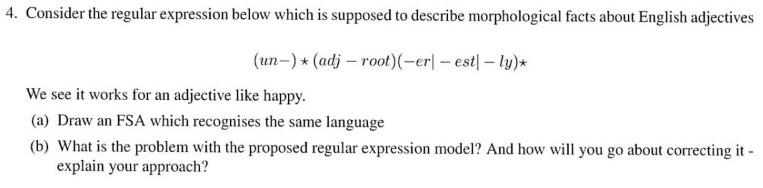 Solved 4. Consider the regular expression below which is | Chegg.com