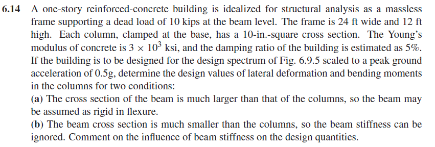 Solved 6.14 A one-story reinforced-concrete building is | Chegg.com