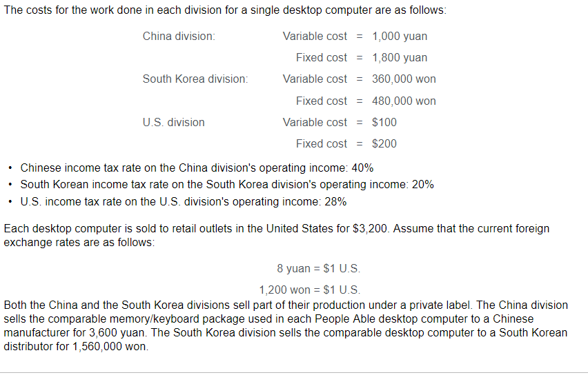 Solved People Able Computer, Inc., with headquarters in San | Chegg.com