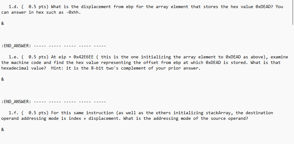 Solved i 0042E6BO 55 push obp 0042E6B1 8B EC mov ebp, esp | Chegg.com