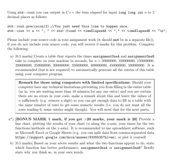 Solved 5. [1 mark] Timing Programs. Write a computer program | Chegg.com