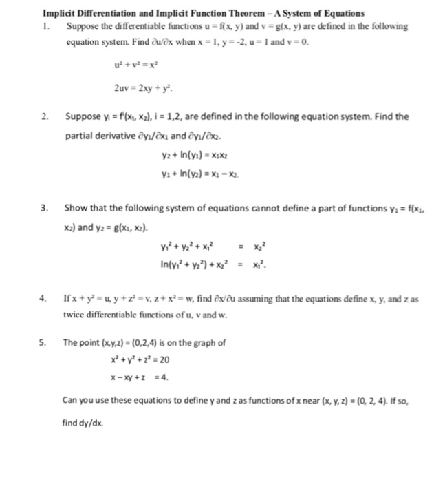 Solved Implicit Differentiation and Implicit Function | Chegg.com