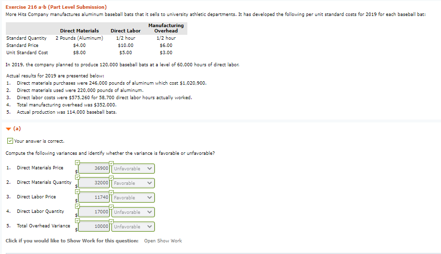 Solved Exercise 216 a-b (Part Level Submission) More Hits | Chegg.com