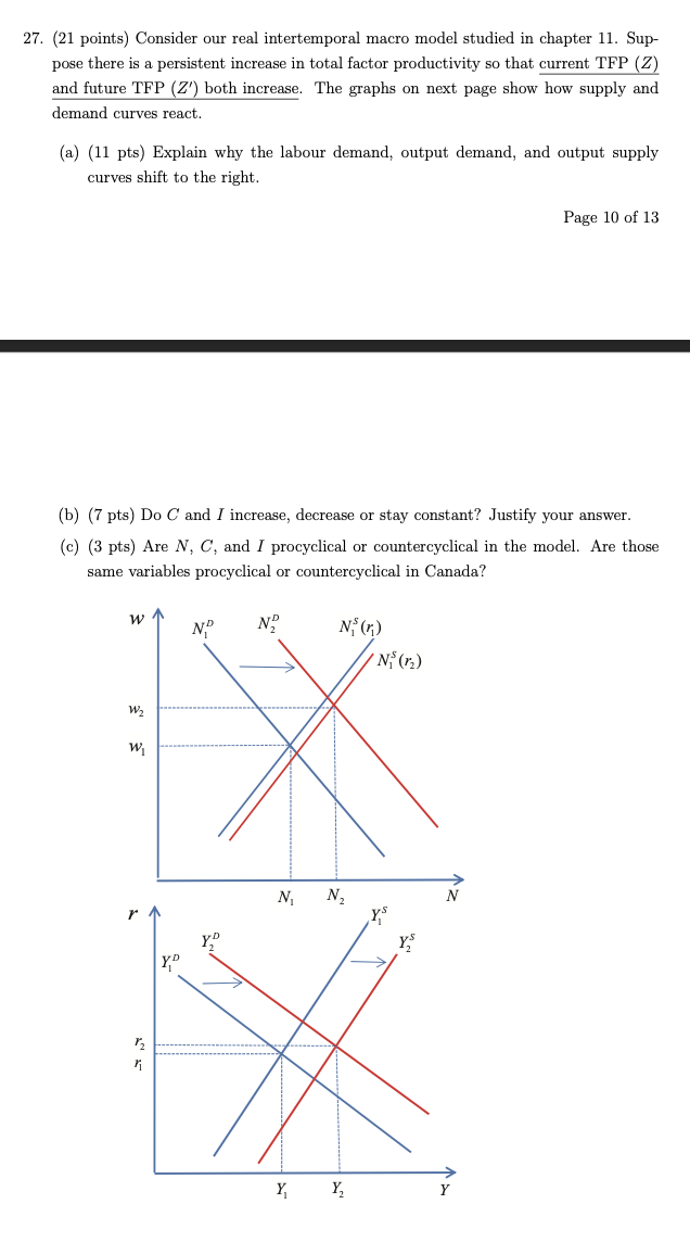 Solved 27. (21 points) Consider our real intertemporal macro | Chegg.com