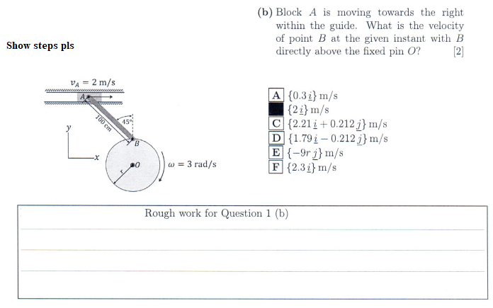 Solved (b) Block A is moving towards the right within the | Chegg.com