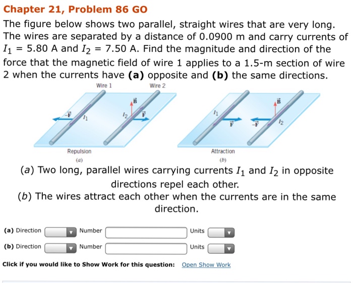 Solved The figure below shows two parallel, straight wires | Chegg.com