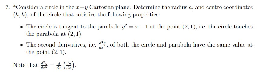 Solved 7. * Consider a circle in the x−y Cartesian plane. | Chegg.com