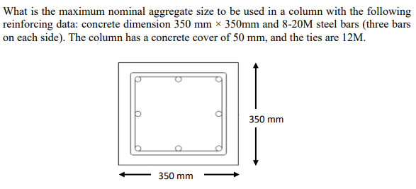 Solved What is the maximum nominal aggregate size to be used | Chegg.com