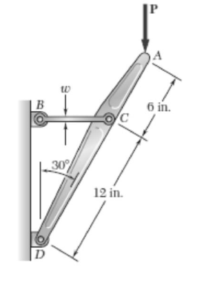 Solved The horizontal link BC of ¼ in thickness and a width | Chegg.com