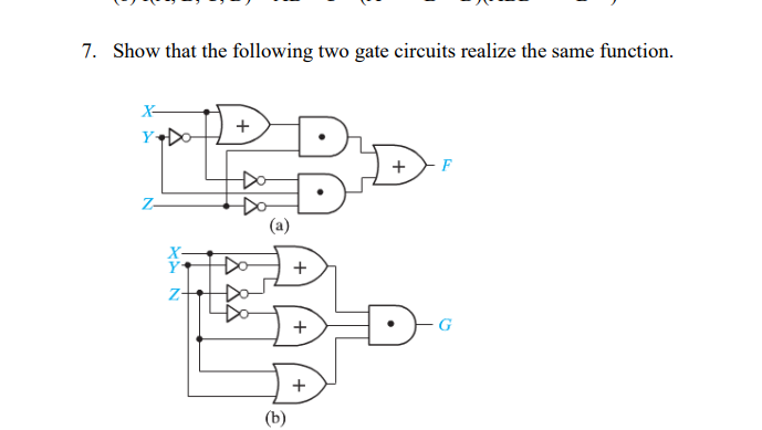 Solved 7. Show that the following two gate circuits realize | Chegg.com