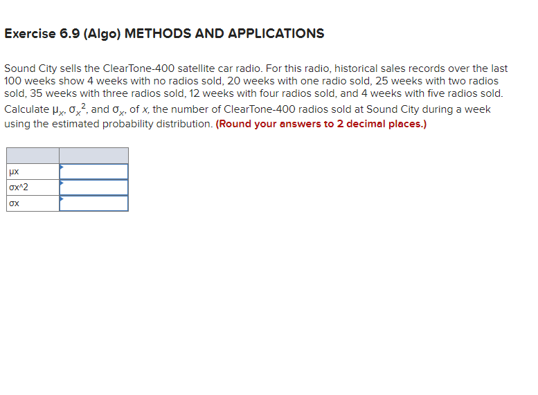 Solved Exercise 6.9 (Algo) METHODS AND APPLICATIONS Sound | Chegg.com