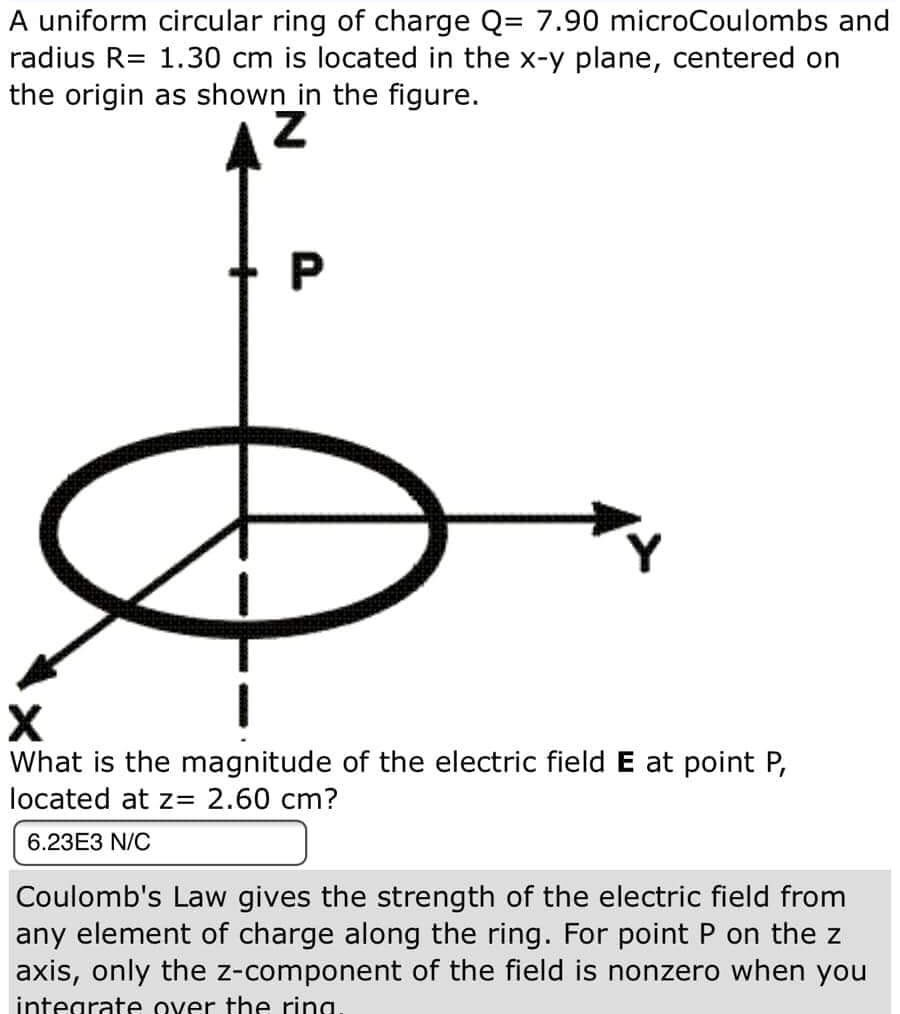 Solved A uniform circular ring of charge Q 7.90 | Chegg.com