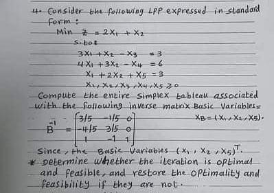 Solved 4. Consider the following Lpp expressed in standard | Chegg.com