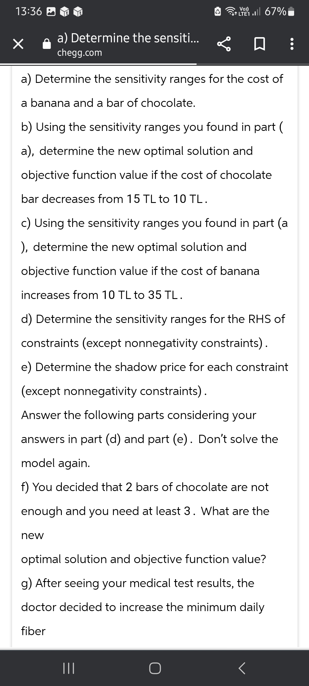 Solved ), determine the new optimal solution and objective | Chegg.com