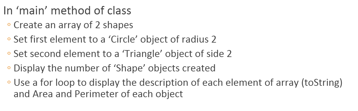 Solved Create a 'Triangle' subclass of the 'Shape' super | Chegg.com