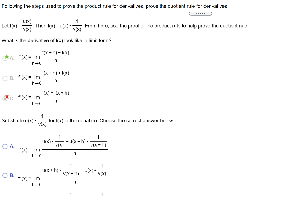 Solved Following the steps used to prove the product rule | Chegg.com