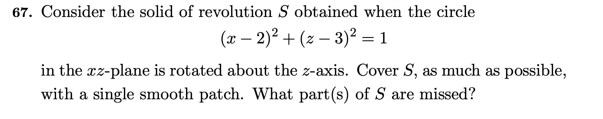 Solved 67. Consider the solid of revolution S obtained when | Chegg.com