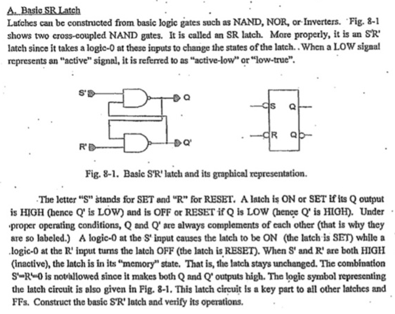 Solved A. Basic SR Latch Latches can be constructed from | Chegg.com