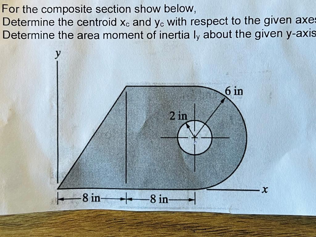 Solved For the composite section show below, Determine the | Chegg.com