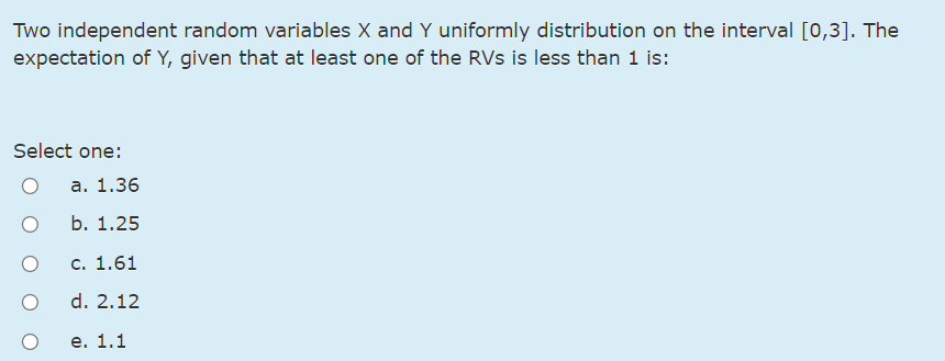 Solved Two independent random variables X and Y uniformly | Chegg.com