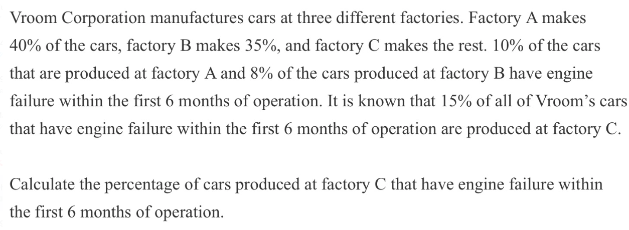 Solved Vroom Corporation manufactures cars at three | Chegg.com