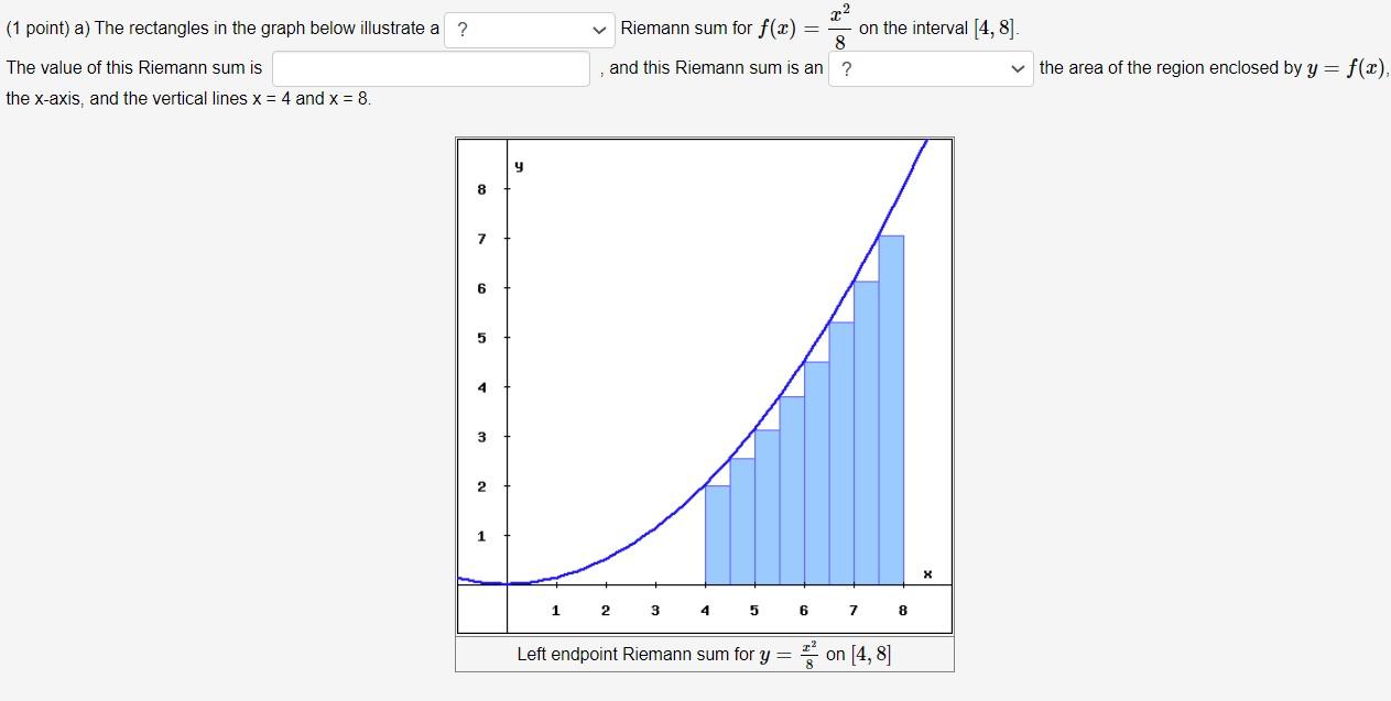 Solved (1 point) a) The rectangles in the graph below | Chegg.com