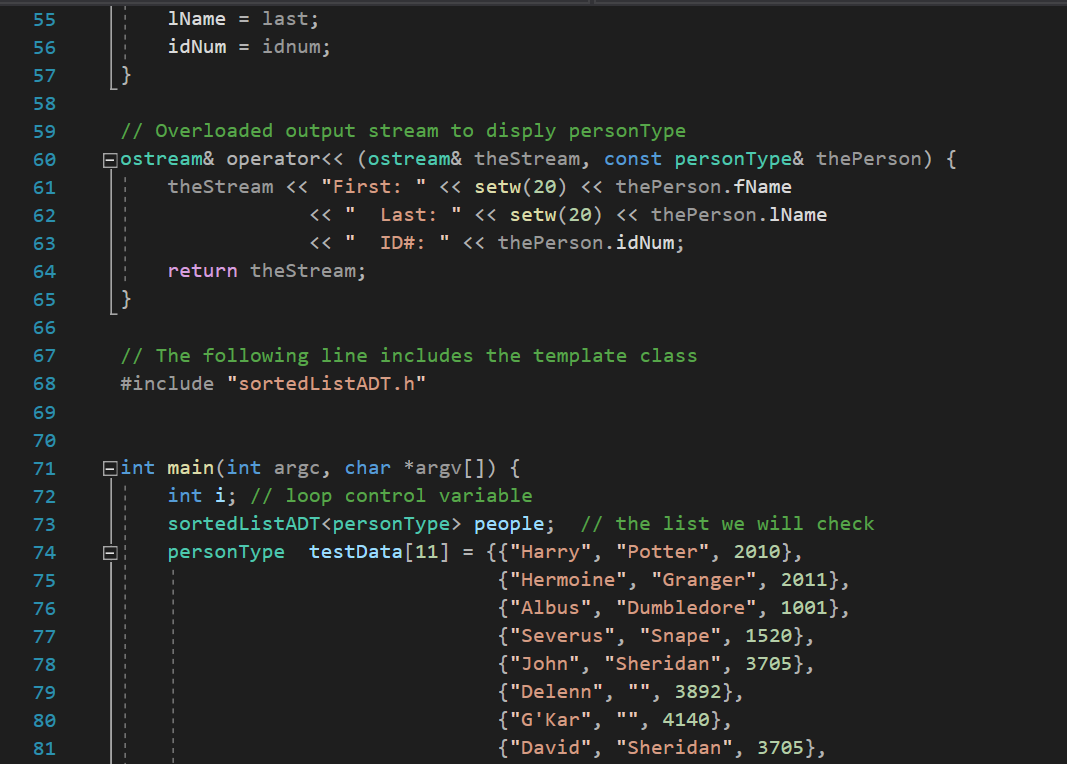 I need help with the code of the implementation file | Chegg.com