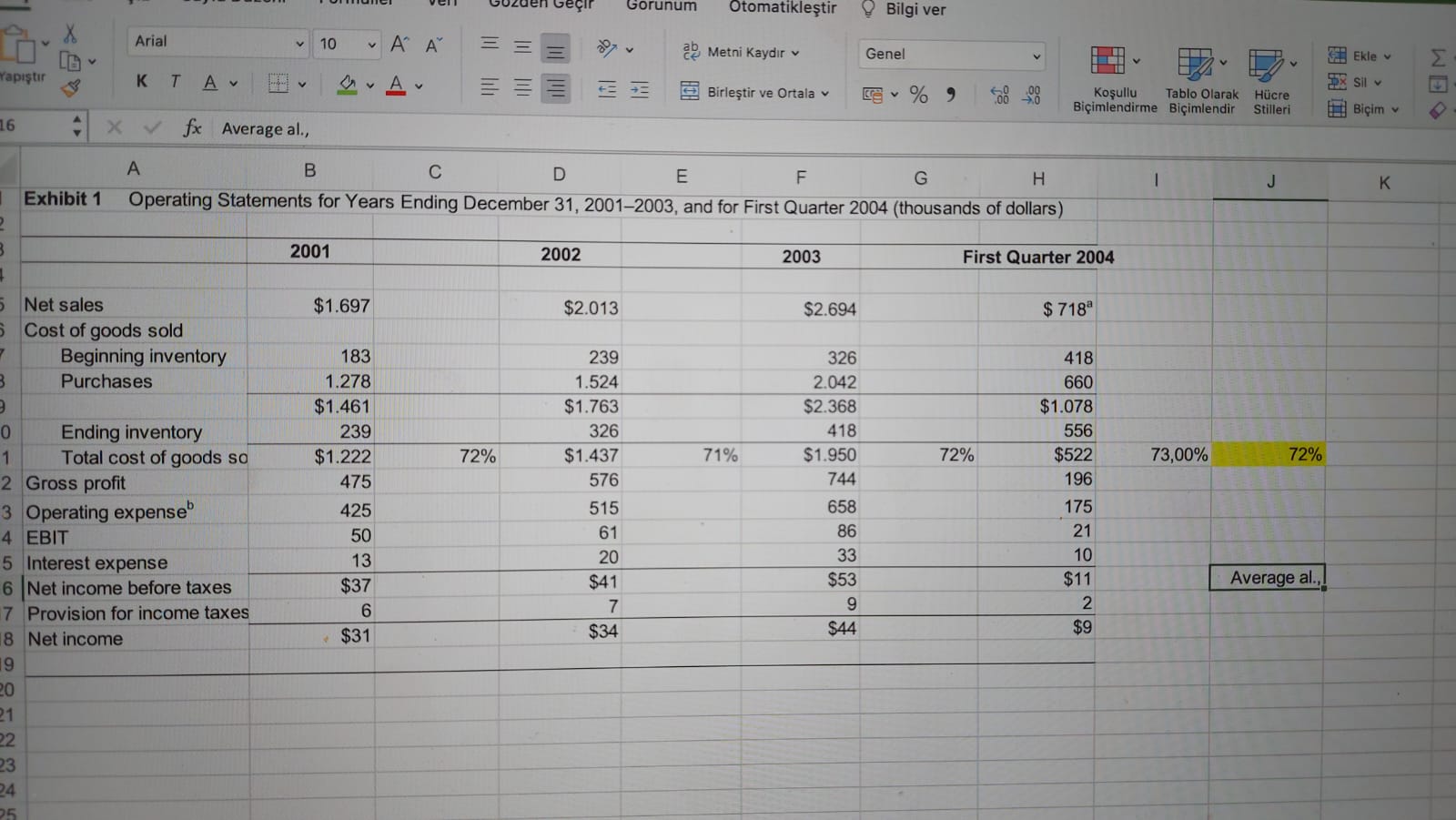 complete 2005 ﻿proforma income statement | Chegg.com