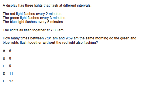 Solved A display has three lights that flash at different | Chegg.com