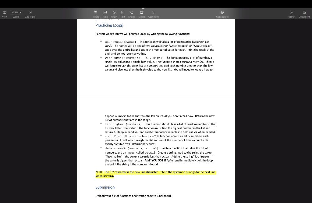 Solved For this week's lab we will practice loops by writing | Chegg.com