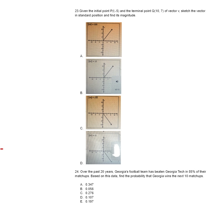 Solved 23.Given the initial point P(1,−5) and the terminal | Chegg.com