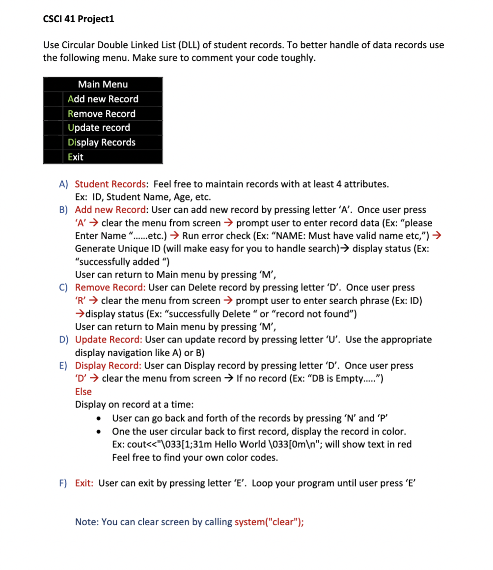 Solved I am providing a code for the following project, | Chegg.com
