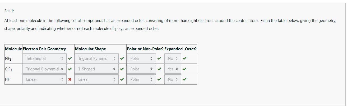 Solved Set 1: At least one molecule in the following set of | Chegg.com
