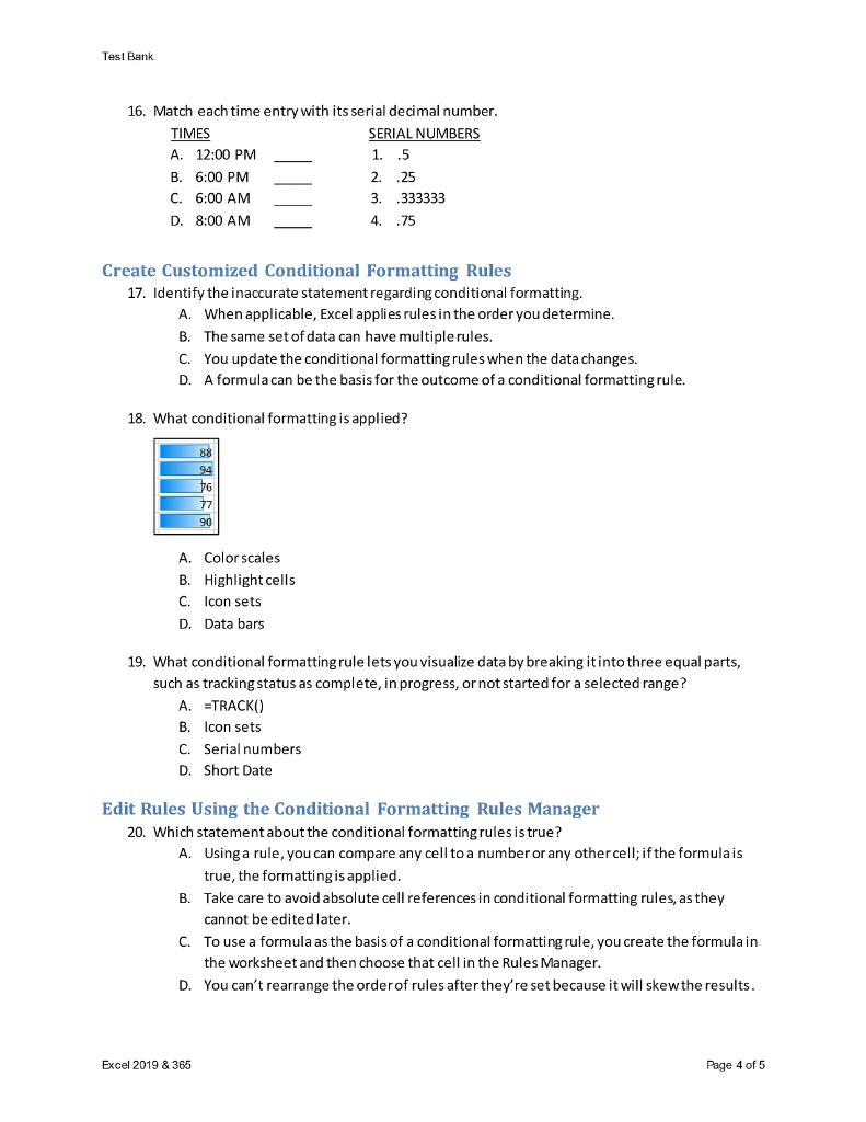 Solved 16. Match each time entry with its serial decimal | Chegg.com