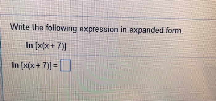 Solved Write the following expression in expanded form. In | Chegg.com
