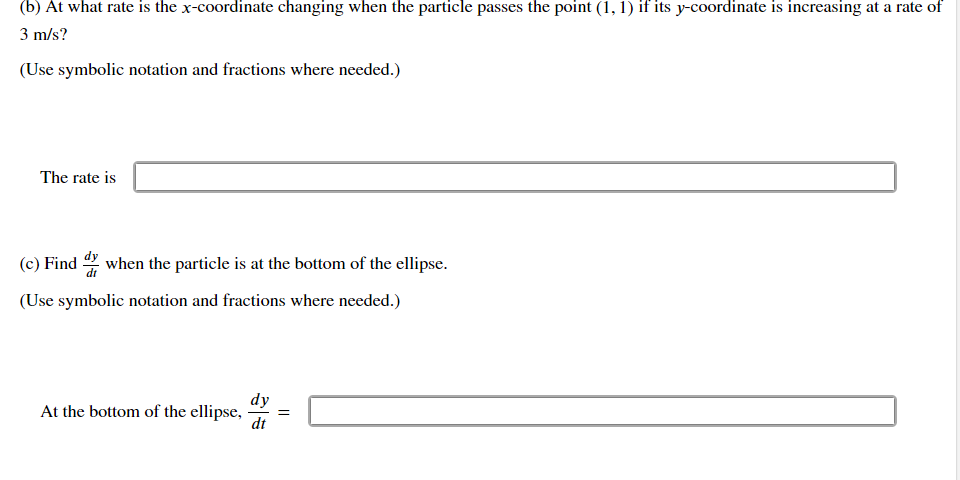 Solved A particle moves counterclockwise around the ellipse | Chegg.com