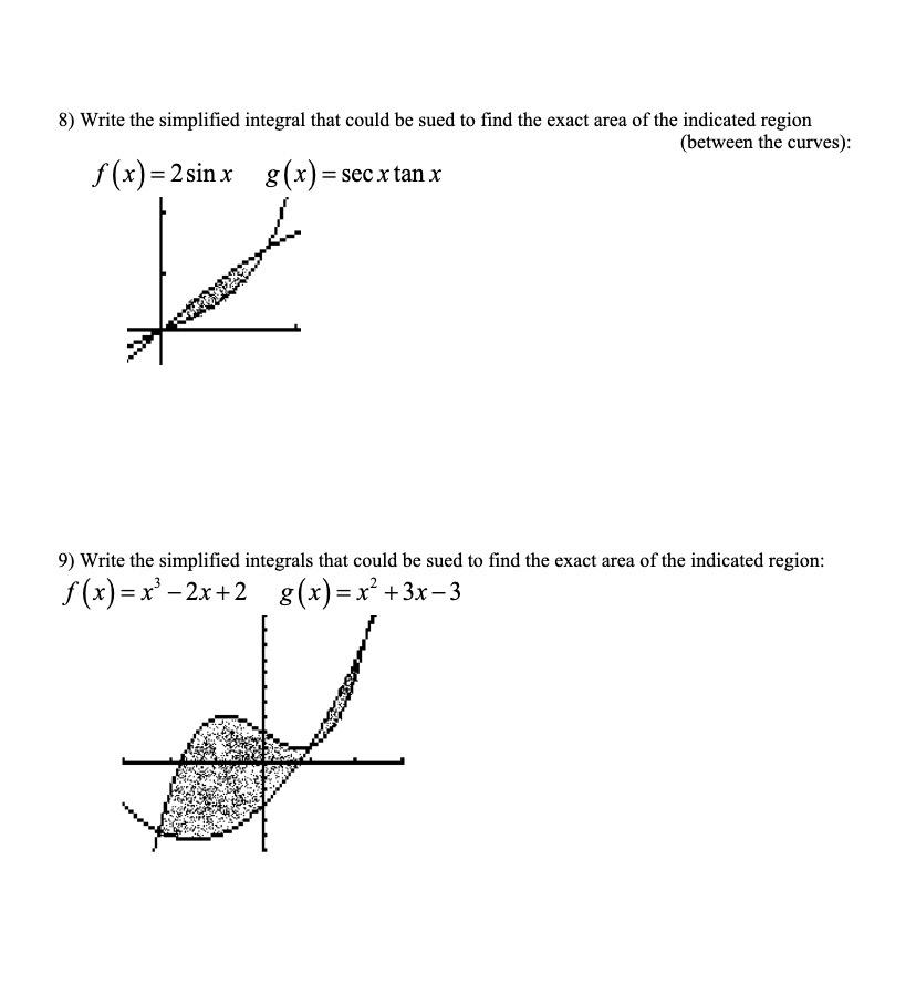 Solved 8 Write The Simplified Integral That Could Be Sued