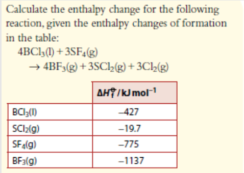 Solved Calculate the enthalpy change for the following | Chegg.com
